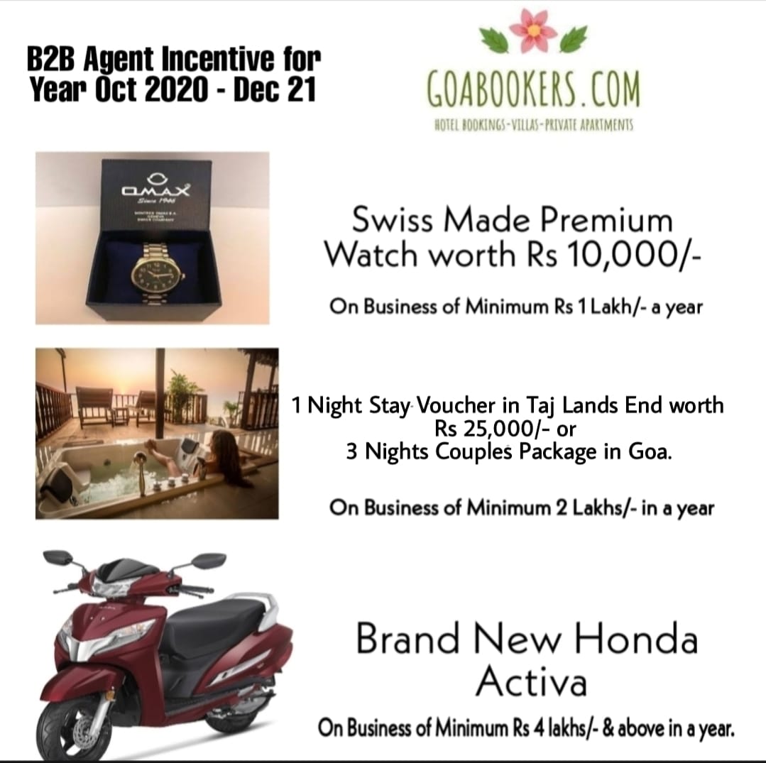 Goabookers launches B2B Agent Incentive Program - Goabookers.com - Get your Goa Plans sorted!